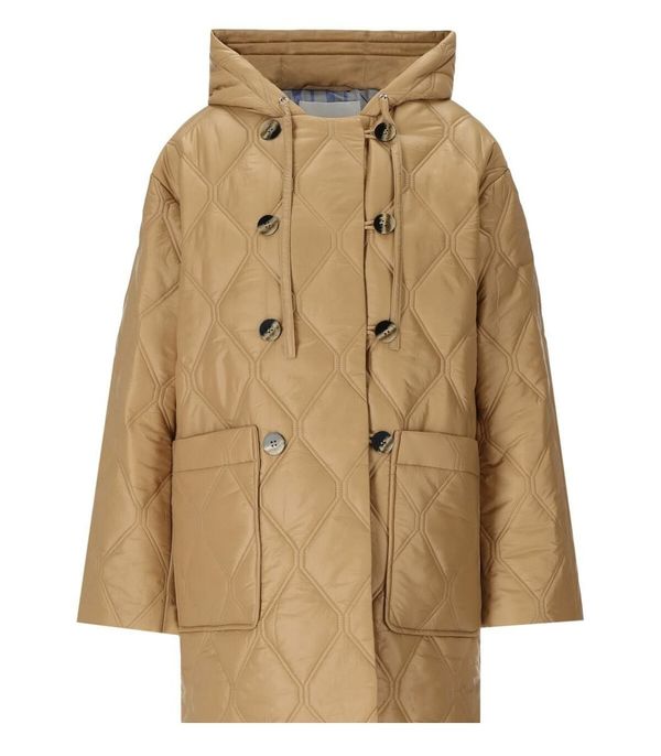 GANNI BEIGE QUILTED JACKET | Garmentory