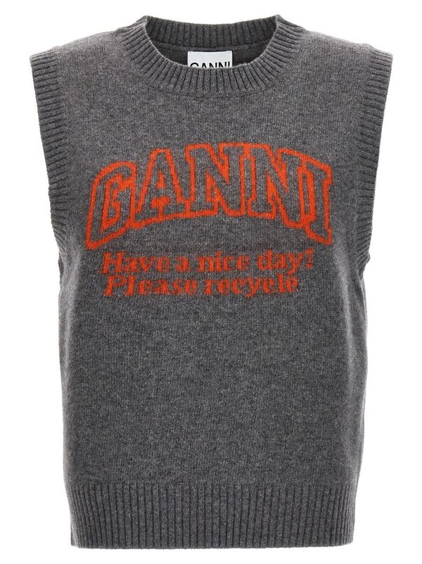 GANNI Logo waistcoat | Garmentory