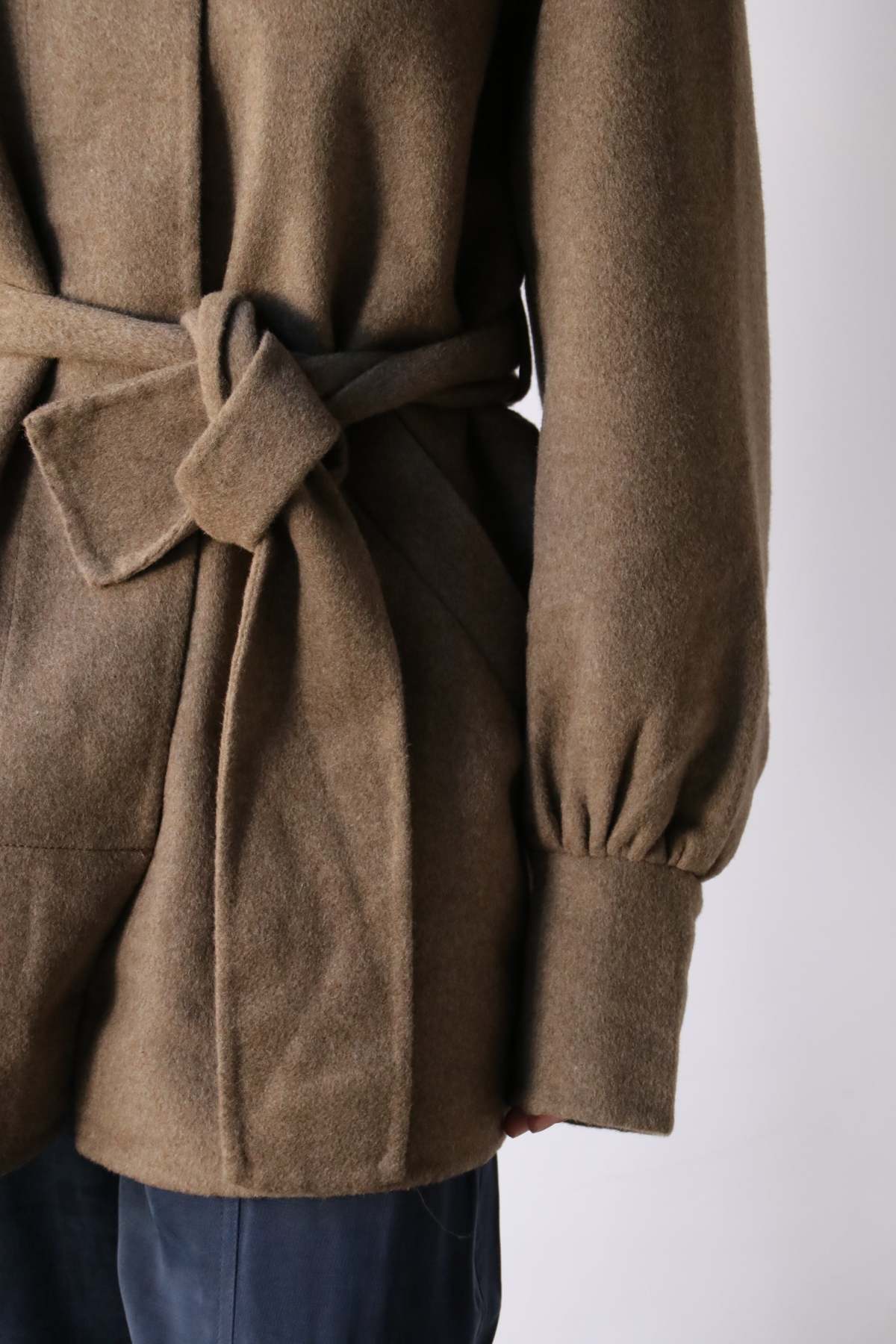 Ganni Wool Collar Jacket - Petrified Oak | Garmentory