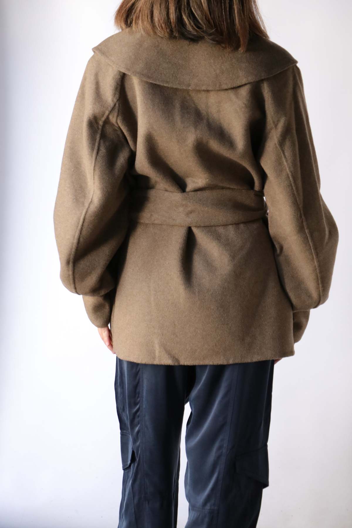 Ganni Wool Collar Jacket - Petrified Oak | Garmentory