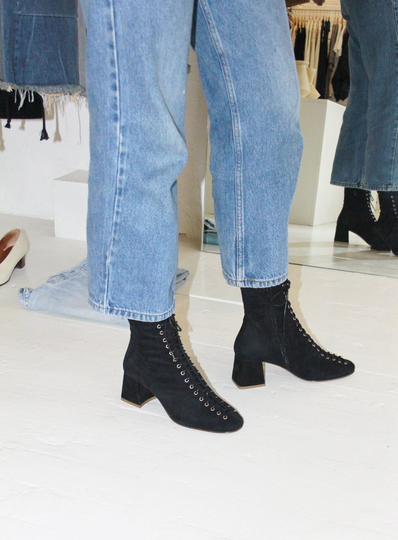 By Far Becca Boot - Black Suede | Garmentory