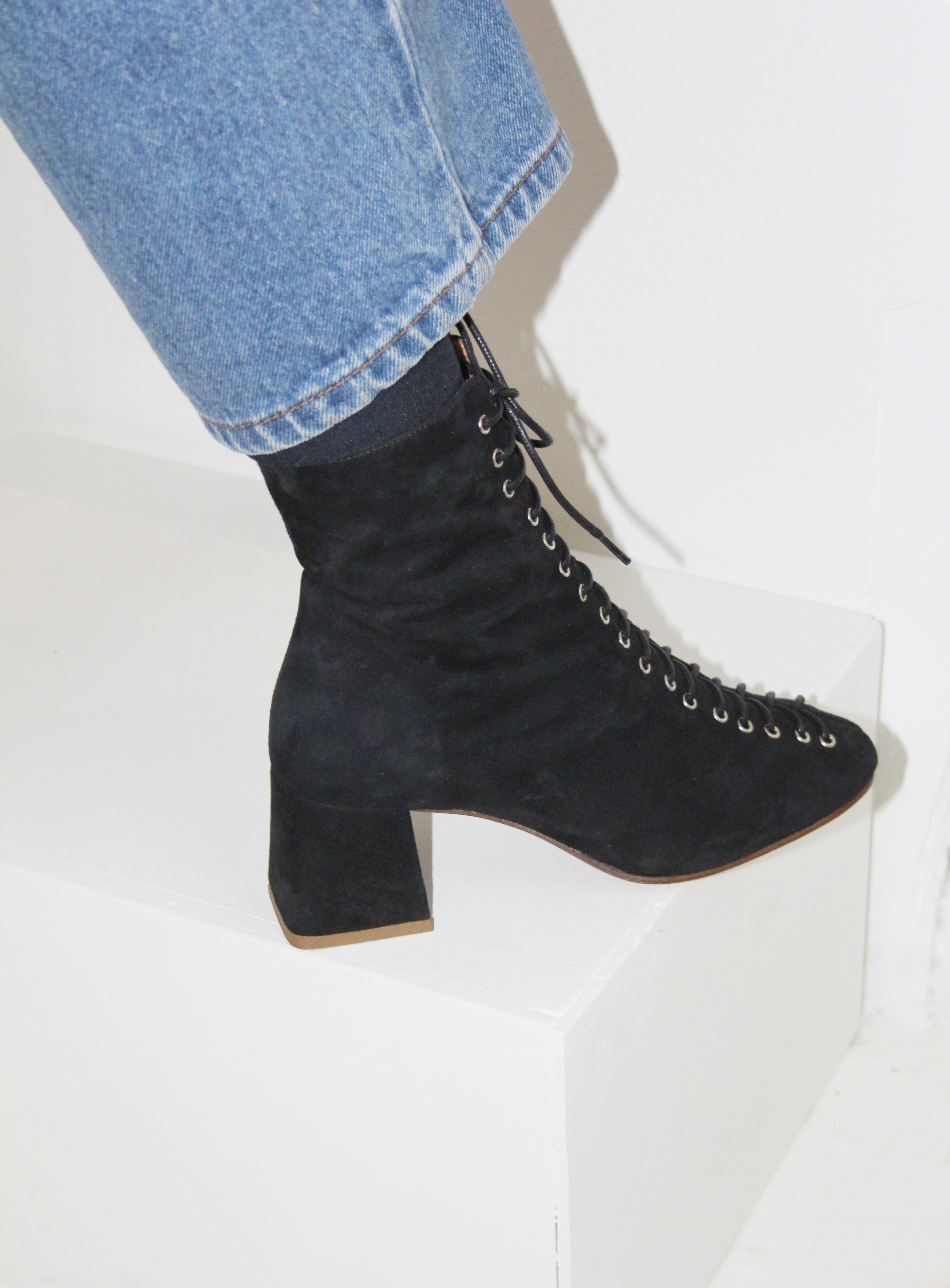 By Far Becca Boot - Black Suede | Garmentory