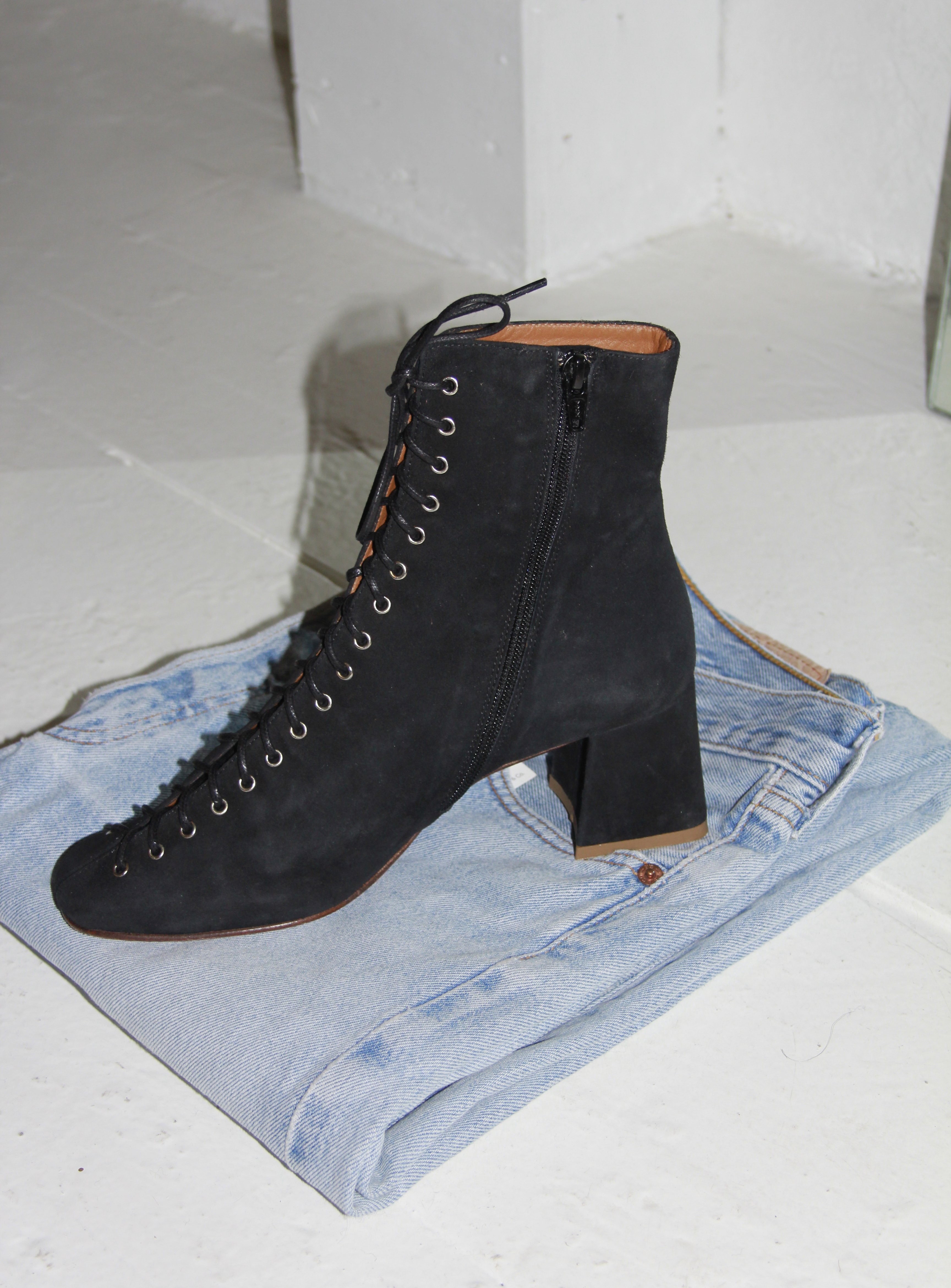 By Far Becca Boot - Black Suede | Garmentory