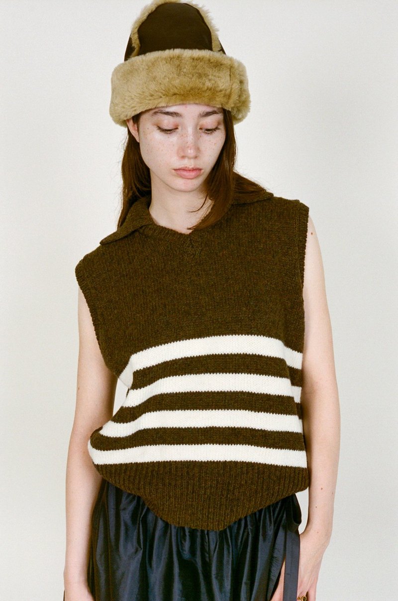 CAWLEY Sheepskin Seam Hat - Chocolate/Tan | Garmentory