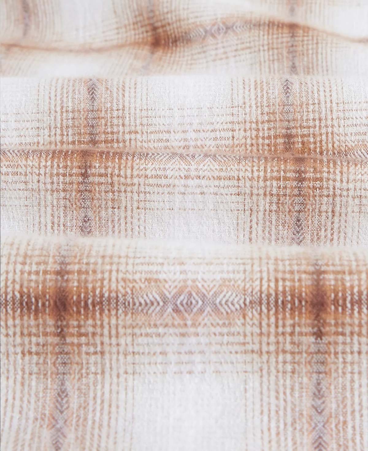 Wax London Shelly Aztec Check Shirt - Ecru/Brown | Garmentory