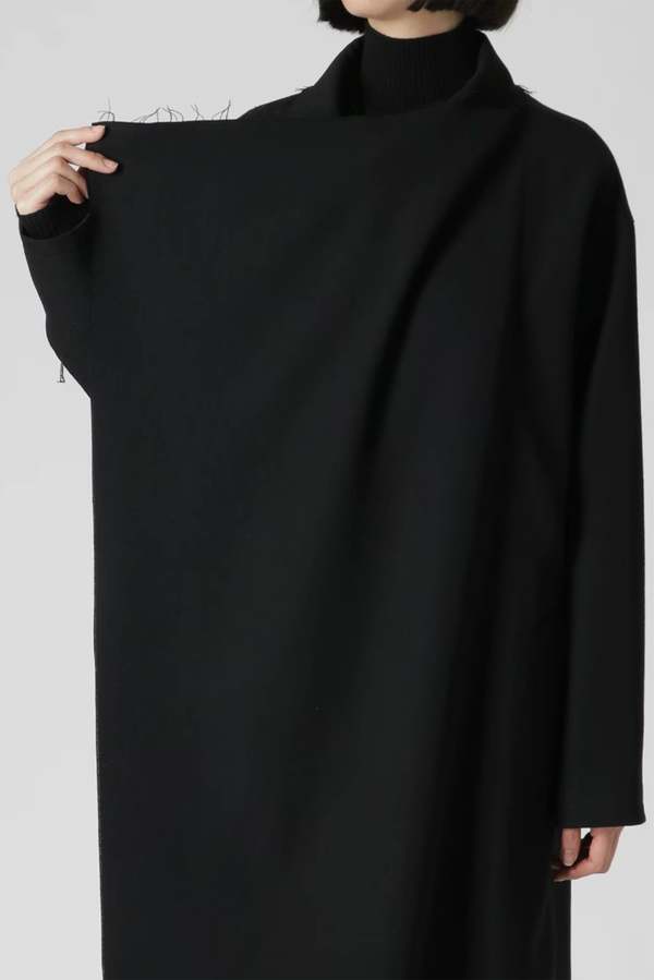 Y's Wool Gabardine Left Flap Panel Coat | Garmentory