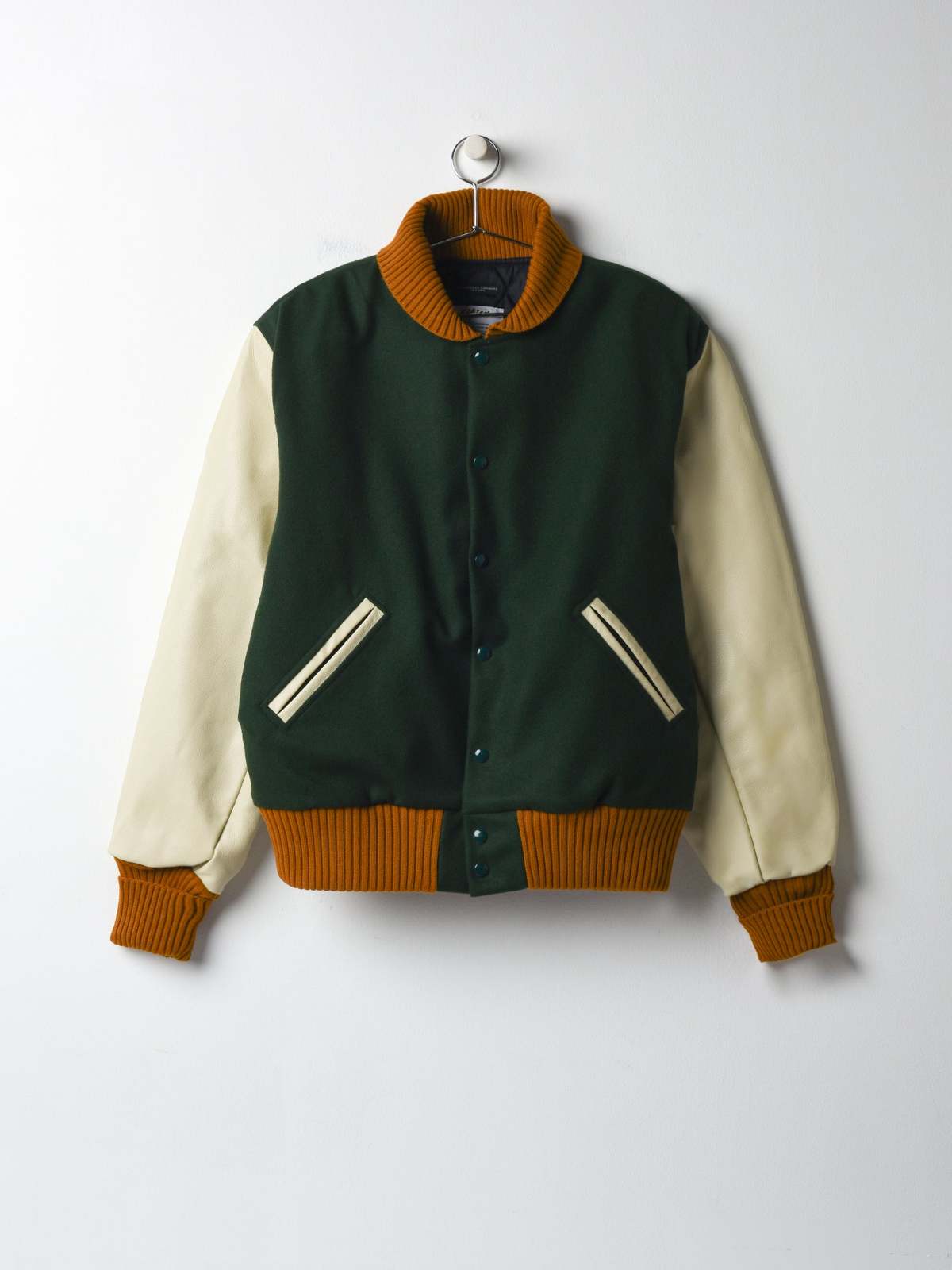 Engineered Garments Wool Melton Varsity Jacket - Olive | Garmentory