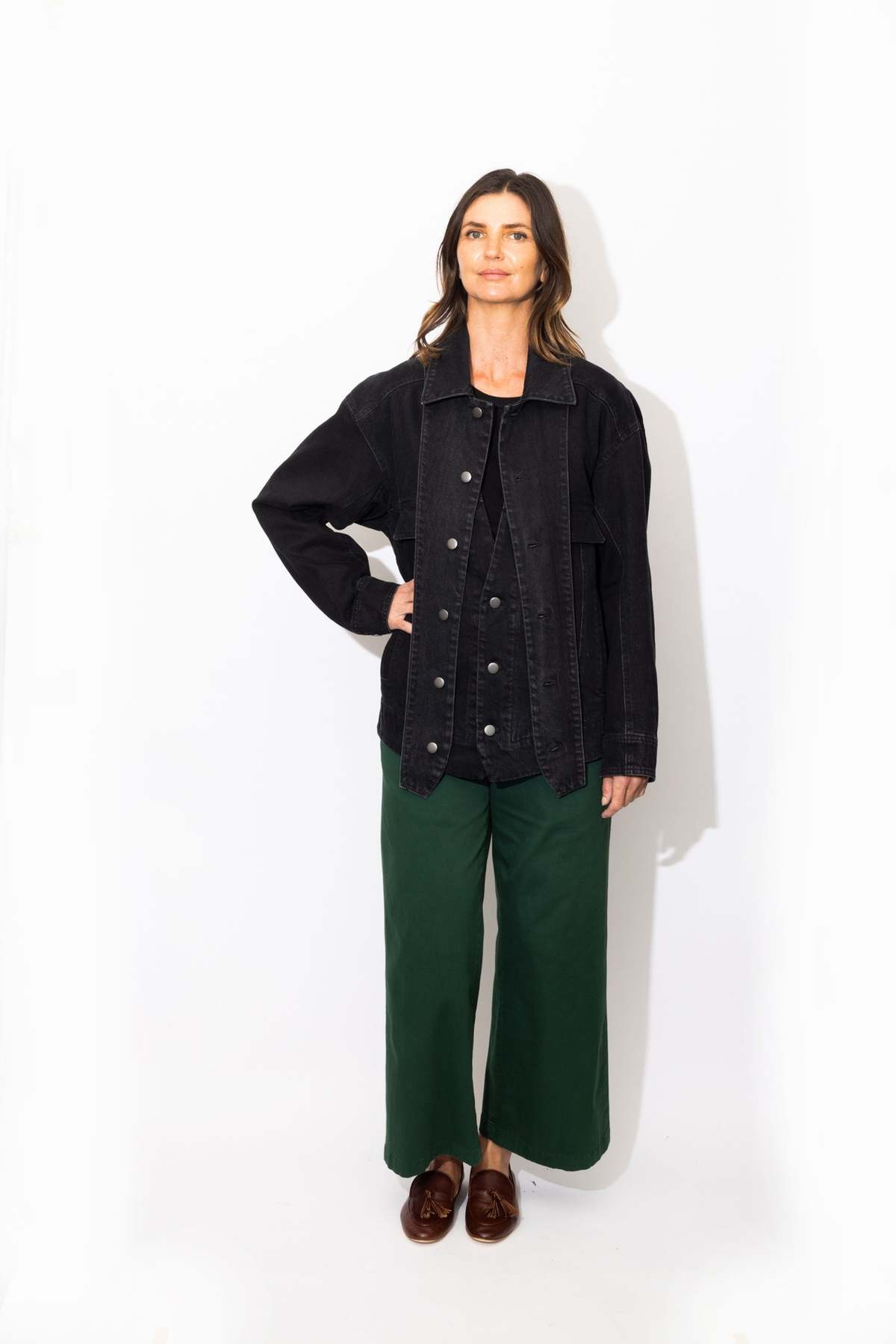 Tibi Denim Jacket - Black | Garmentory