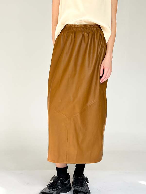 Soft Leather Skirt - Camel | Garmentory