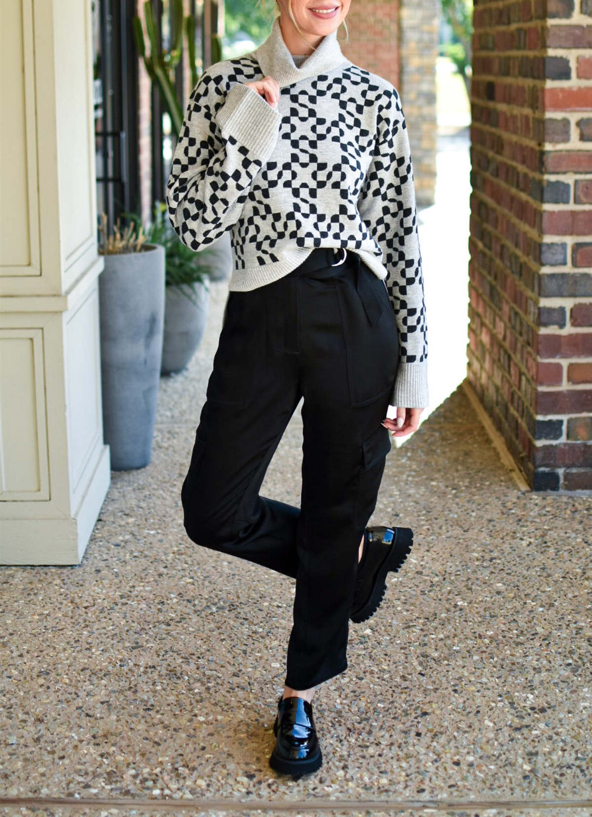 Jonathan Simkhai Charlene Logo Pattern Turtleneck - Heather Grey ...