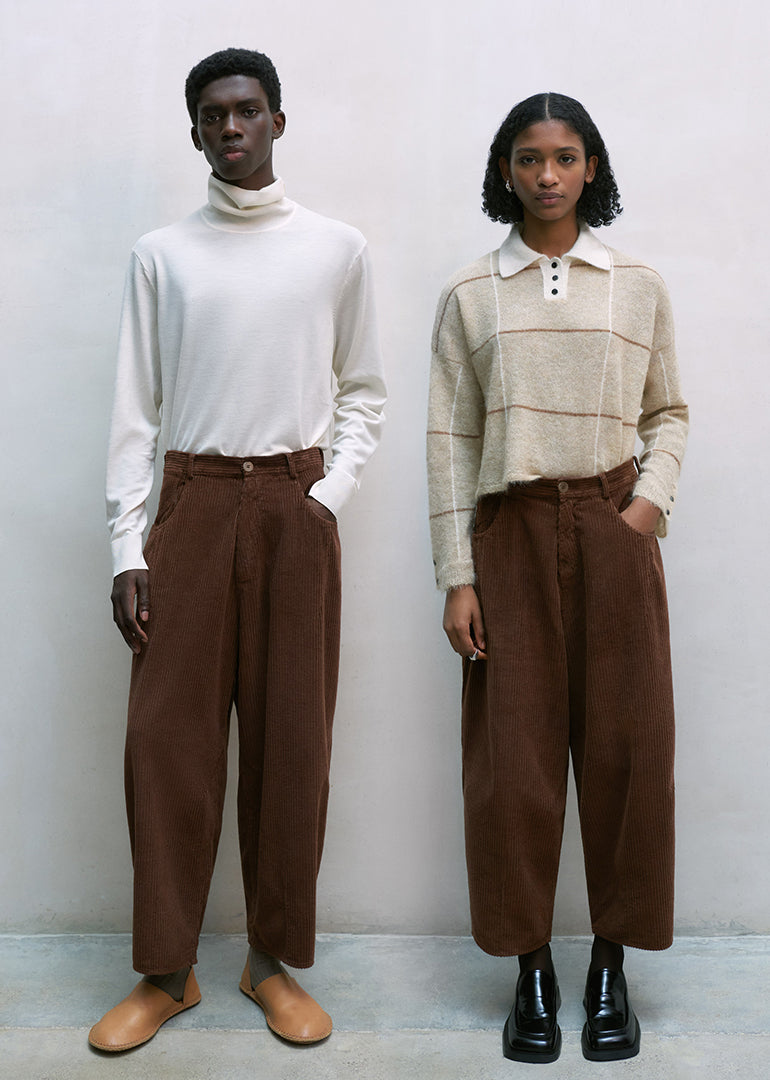 Cordera Corduroy Baggy Pants - Pardo | Garmentory