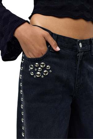 Simon Miller Vroom Studded Jean - Black Wash | Garmentory