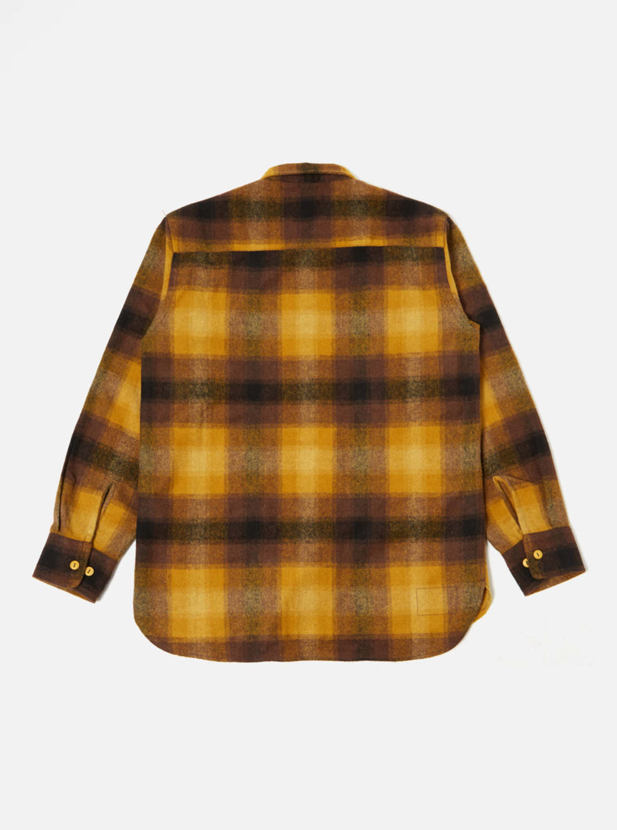 Universal Works Wool Flannel Work Shirt - Mustard Check | Garmentory