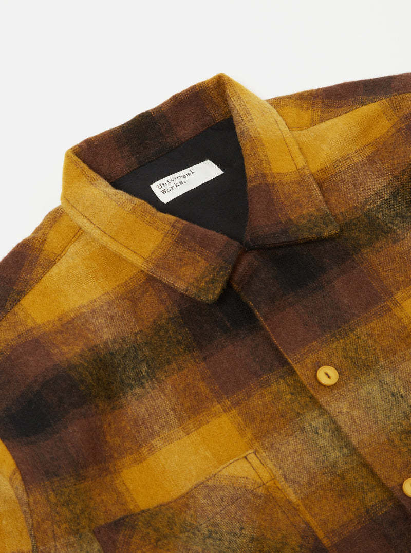Universal Works Wool Flannel Work Shirt - Mustard Check | Garmentory