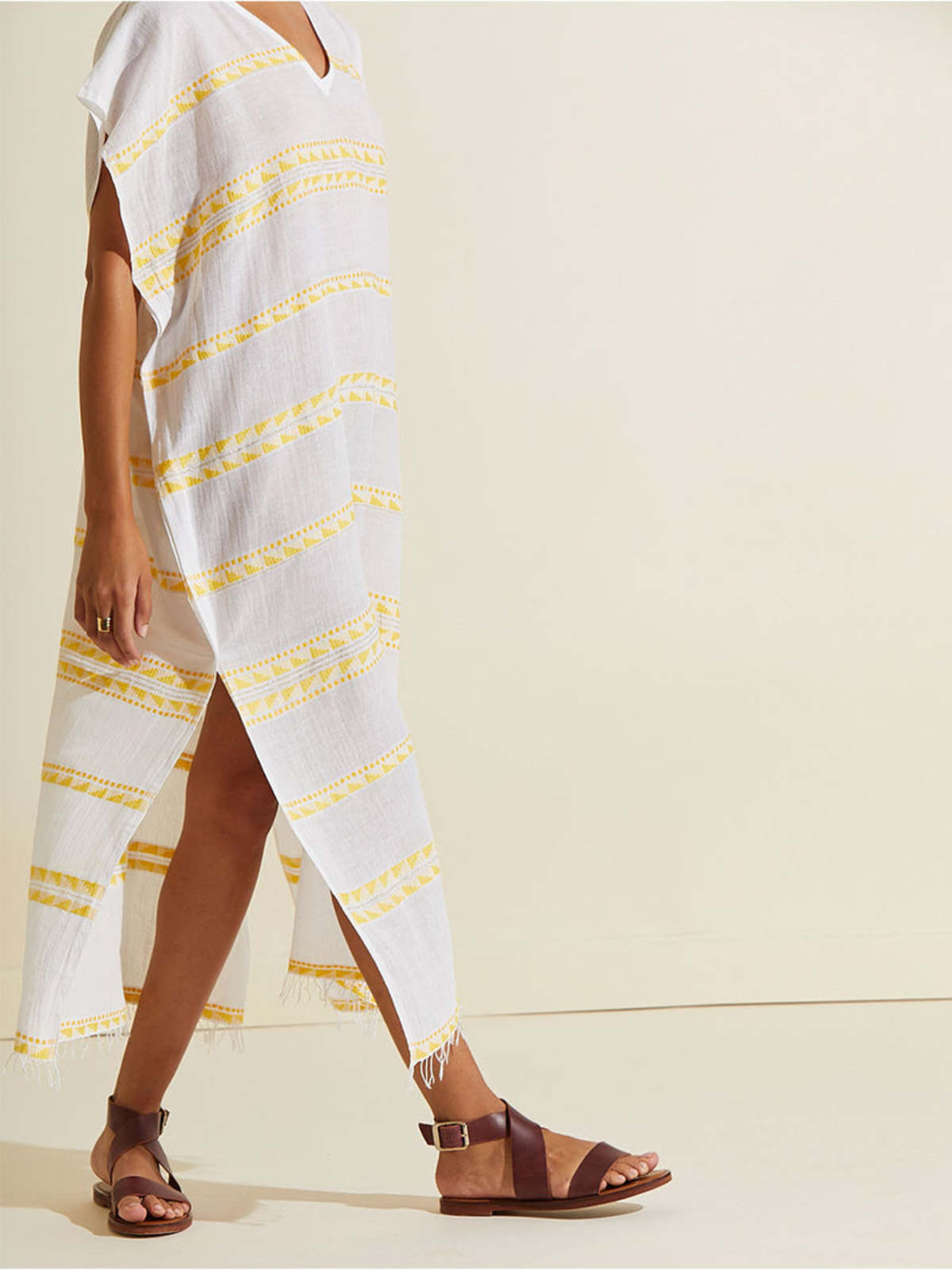 lemlem Abeba Classic Caftan - Sunshine Yellow | Garmentory