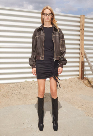 Oval Square Rocker Leather Bomber | Garmentory