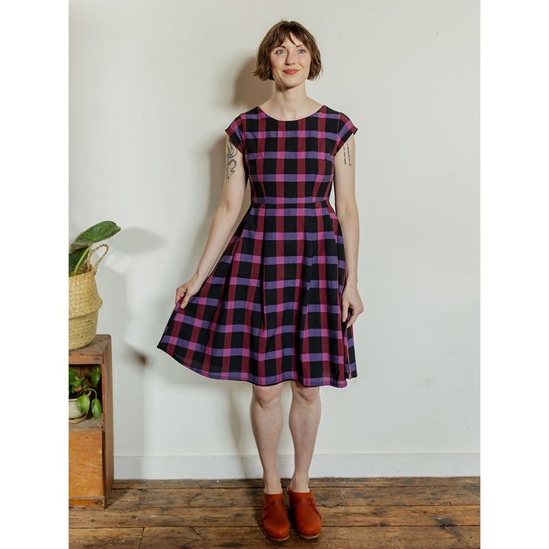 Mata Traders Devonshire Dress - Ultra Violet Plaid | Garmentory
