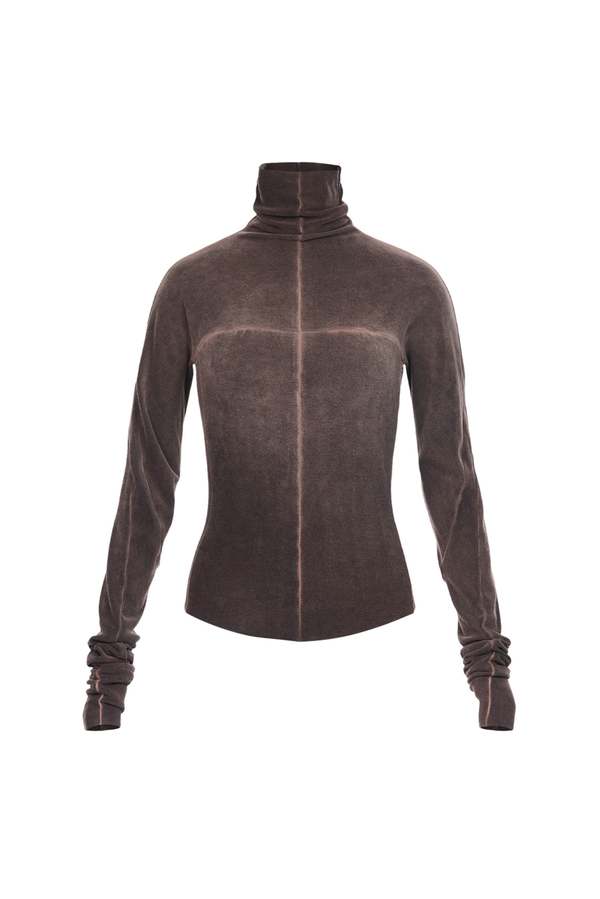 Attempt High-Collar T-Shirt - Rust Dyed | Garmentory