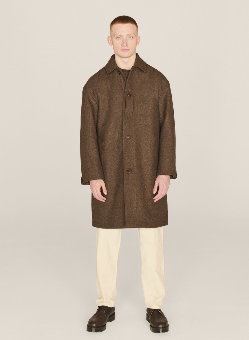 YMC Sgt. Rock Melton Wool Overcoat - Brown | Garmentory