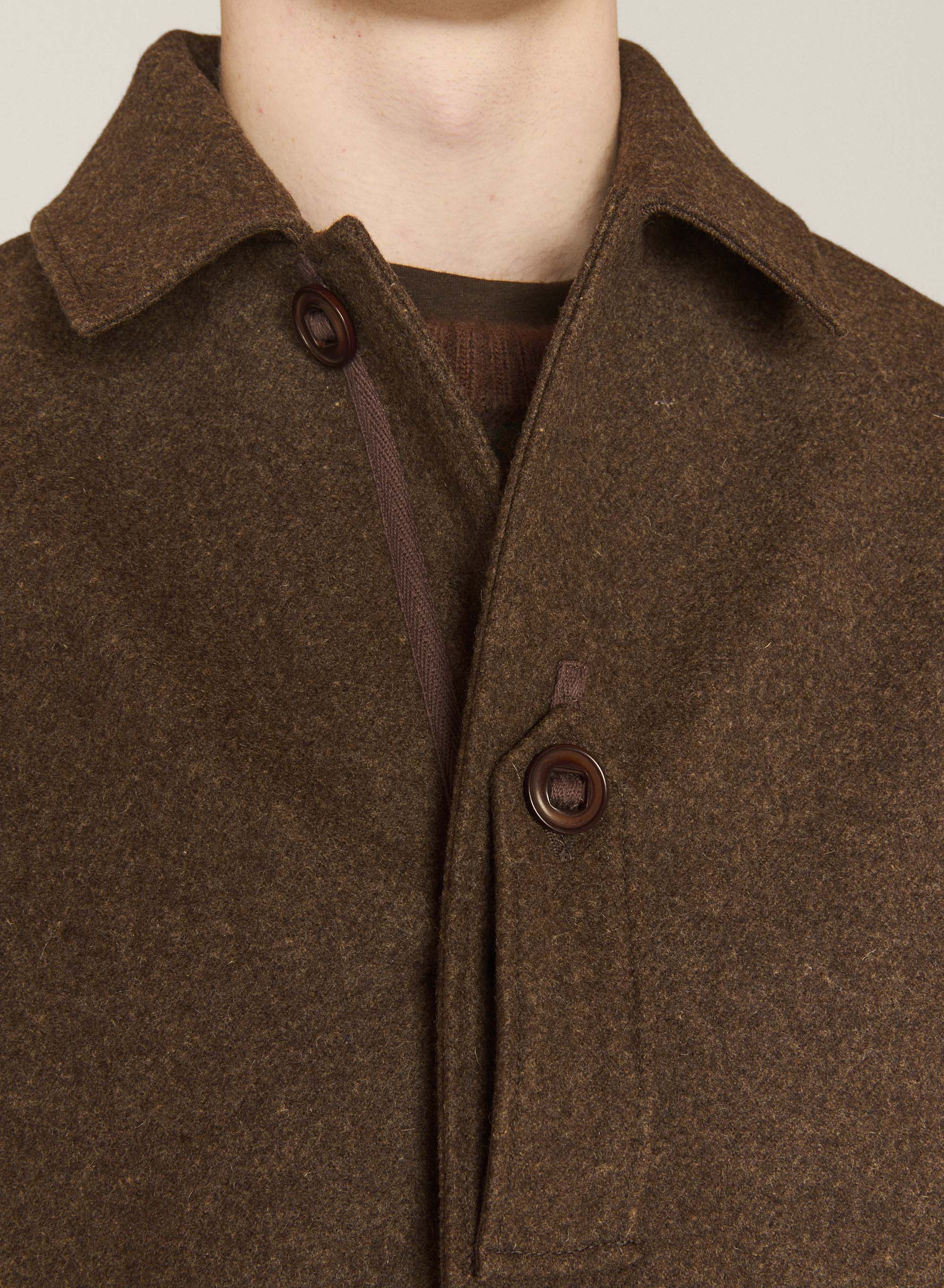 YMC Sgt. Rock Melton Wool Overcoat - Brown | Garmentory