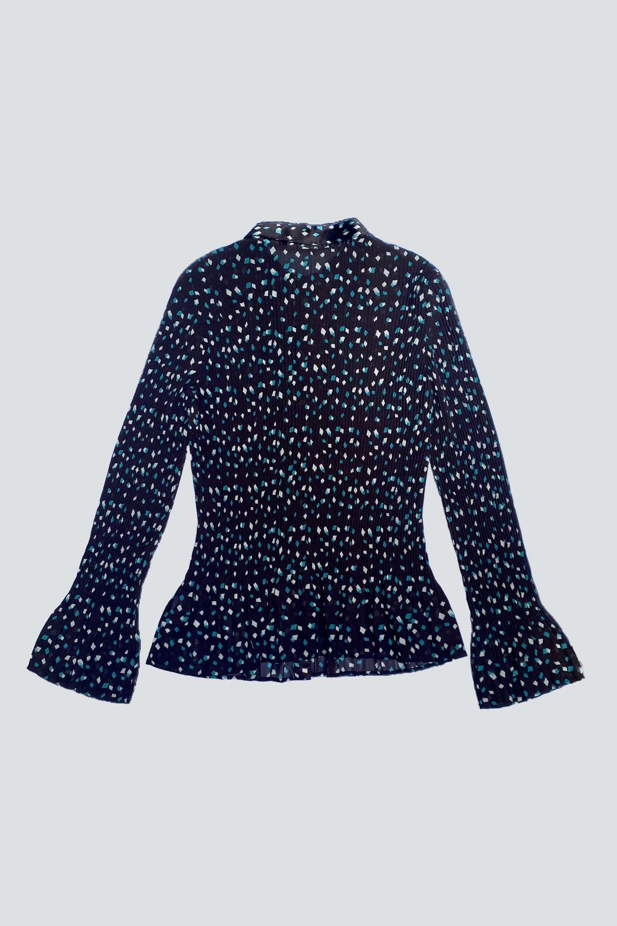 Pleated Button Up - Brown Square | Garmentory
