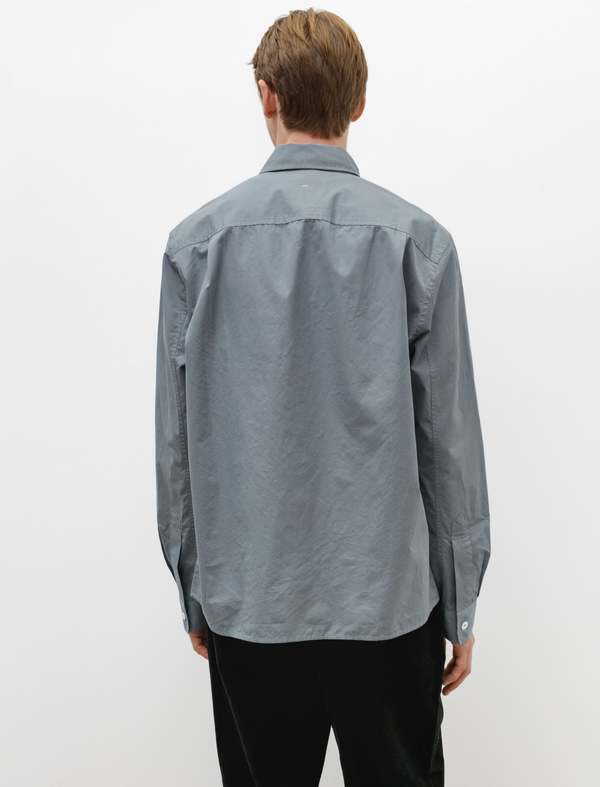 Margaret Howell Compact Cotton Overall Shirt - Dusty Blue | Garmentory