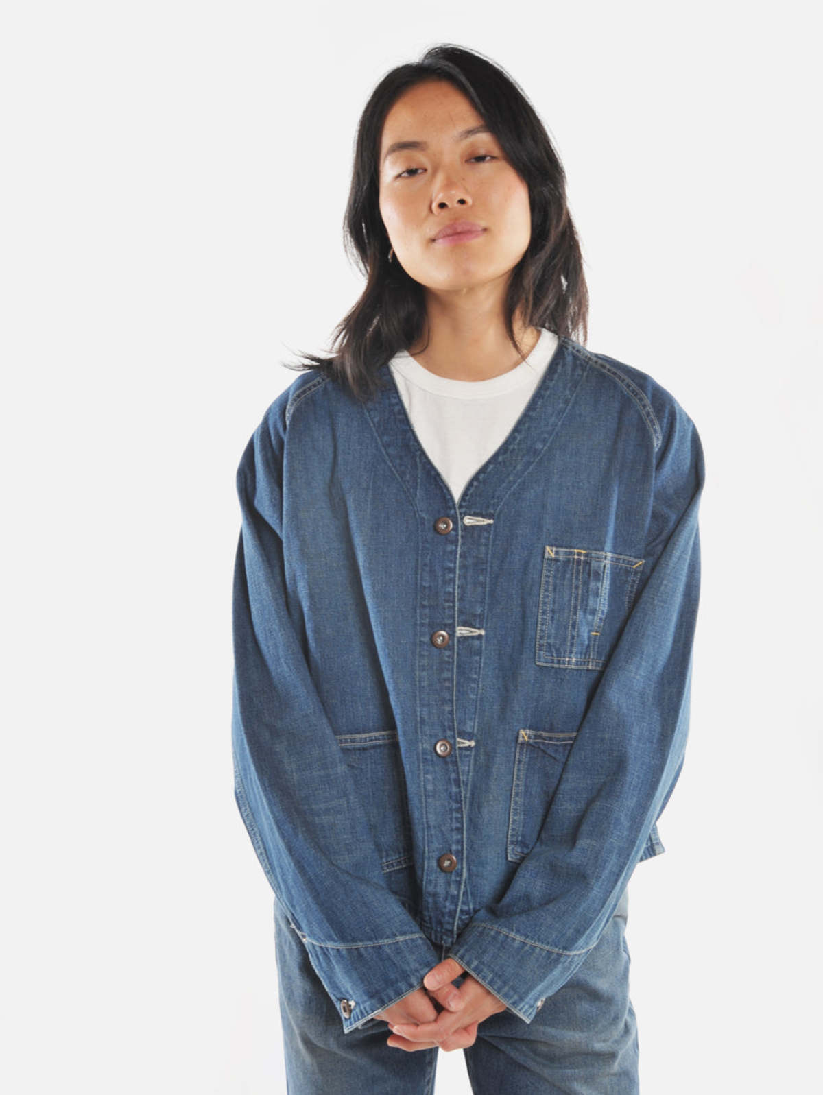 Chimala Used Medium Workers Selvedge Engineer Jacket - blue | Garmentory