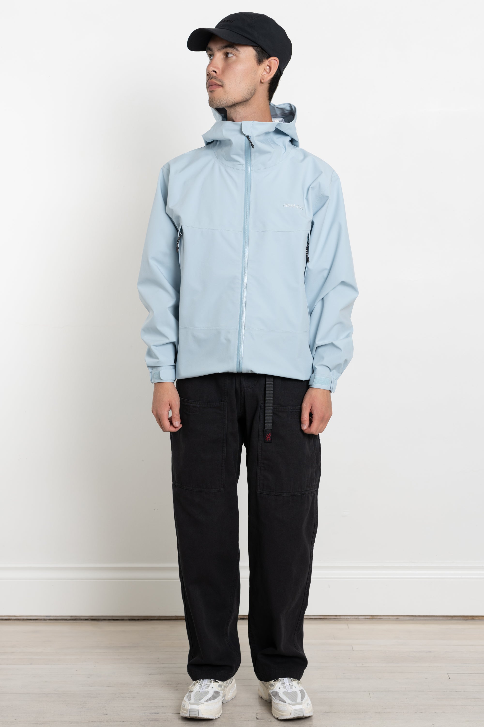 Gramicci Waterproof 3L DWR Laminated Hooded Jacket - Blue | Garmentory