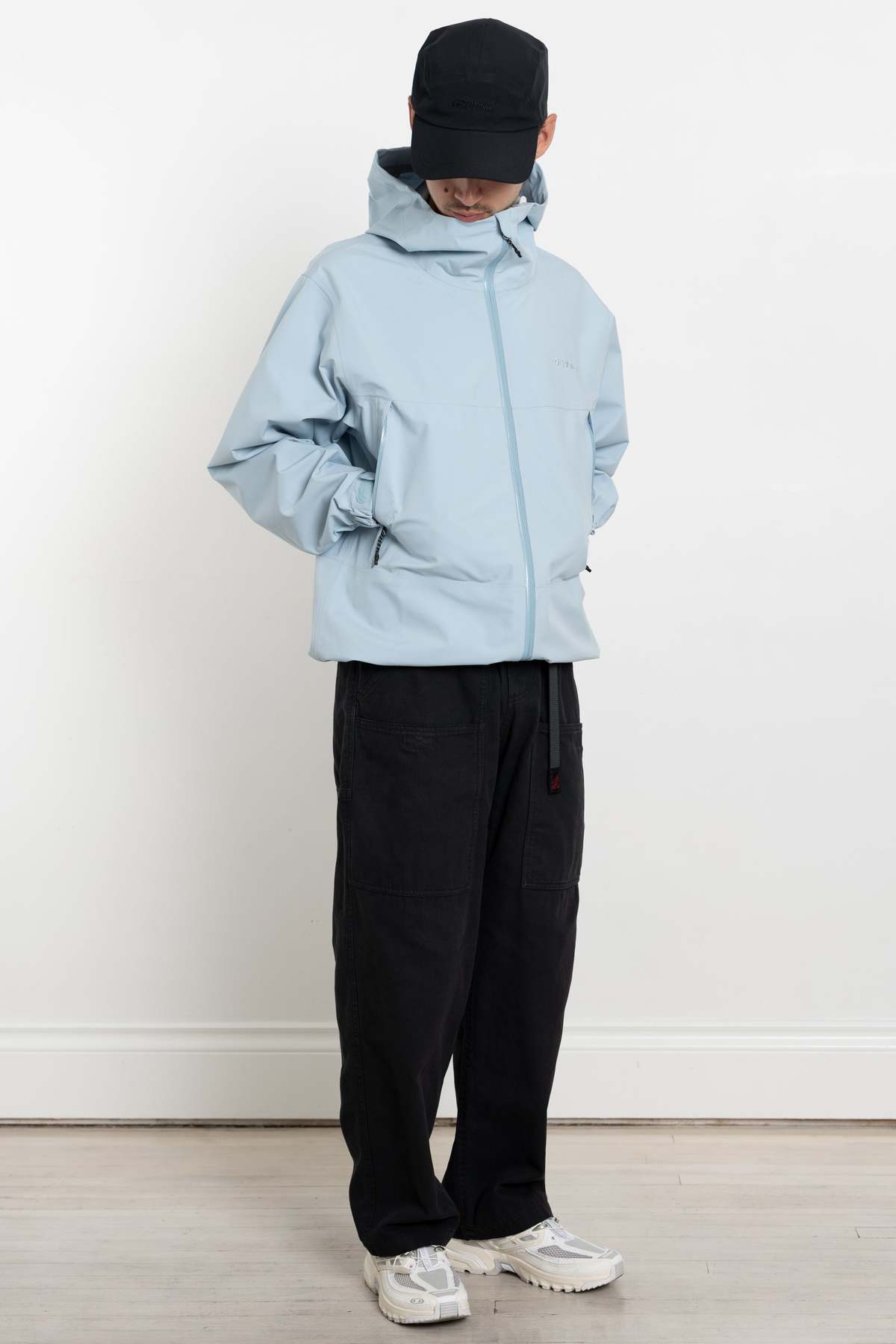 Gramicci Waterproof 3L DWR Laminated Hooded Jacket - Blue | Garmentory