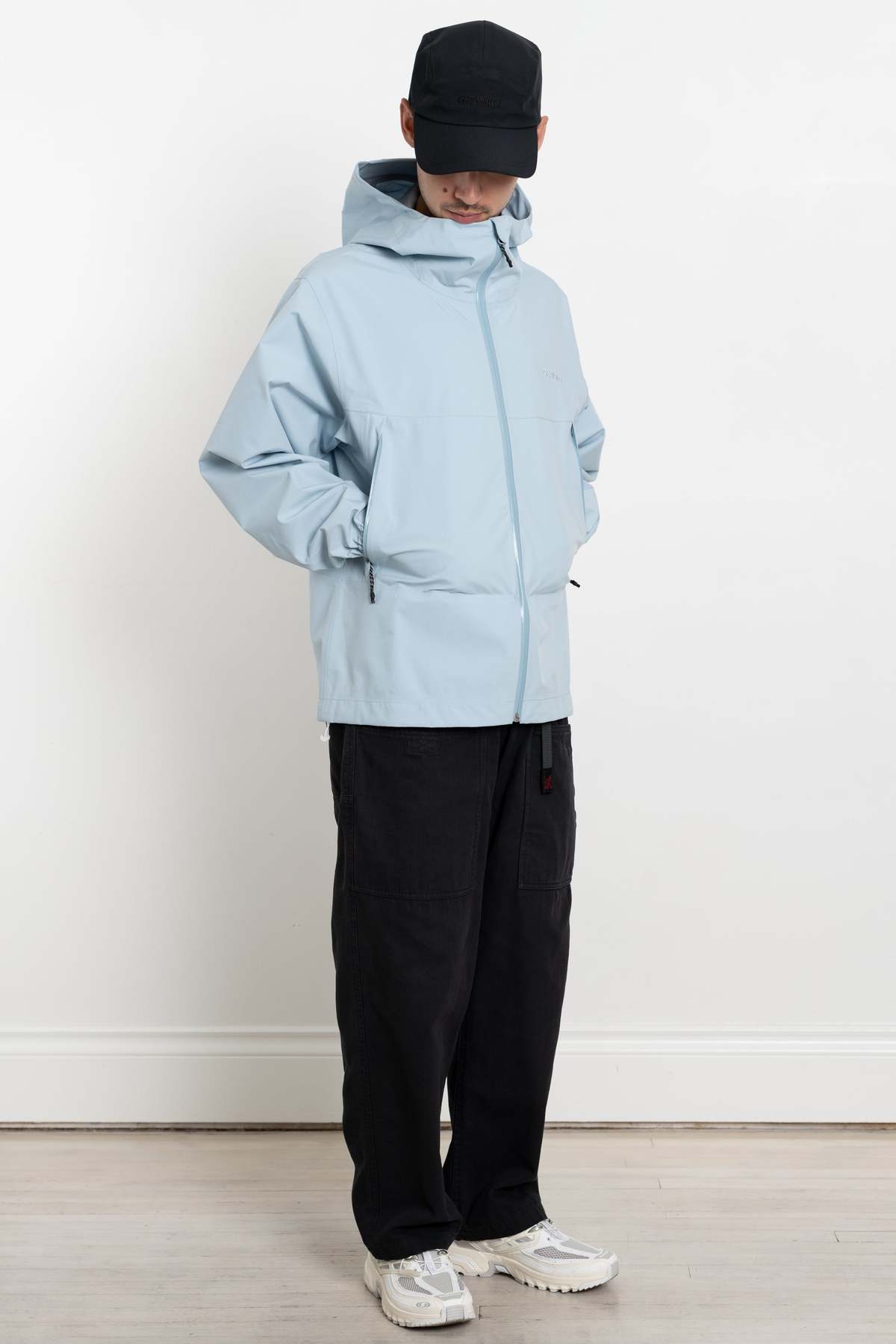 Gramicci Waterproof 3L DWR Laminated Hooded Jacket - Blue | Garmentory