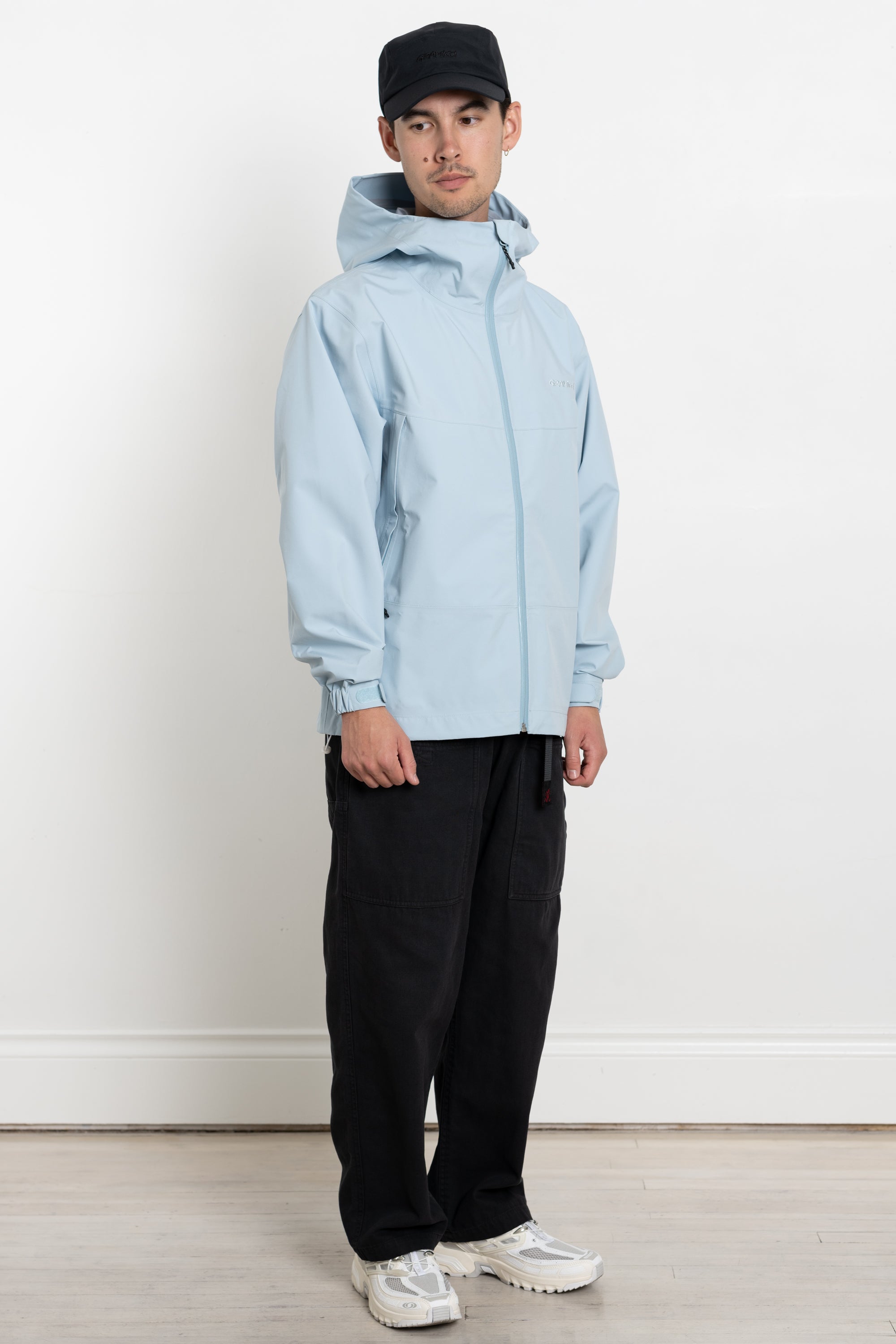 Gramicci Waterproof 3L DWR Laminated Hooded Jacket - Blue | Garmentory