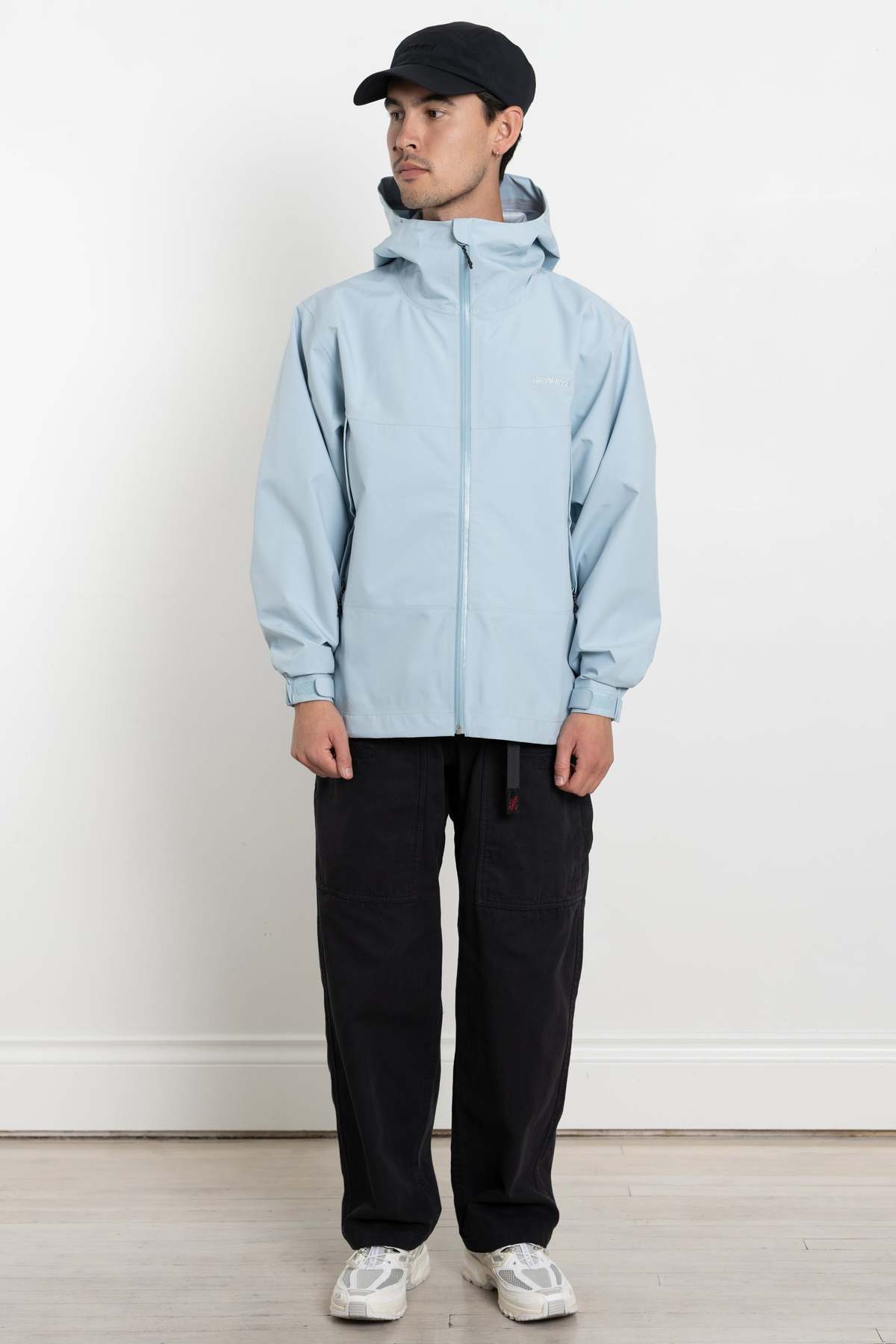 Gramicci Waterproof 3L DWR Laminated Hooded Jacket - Blue | Garmentory