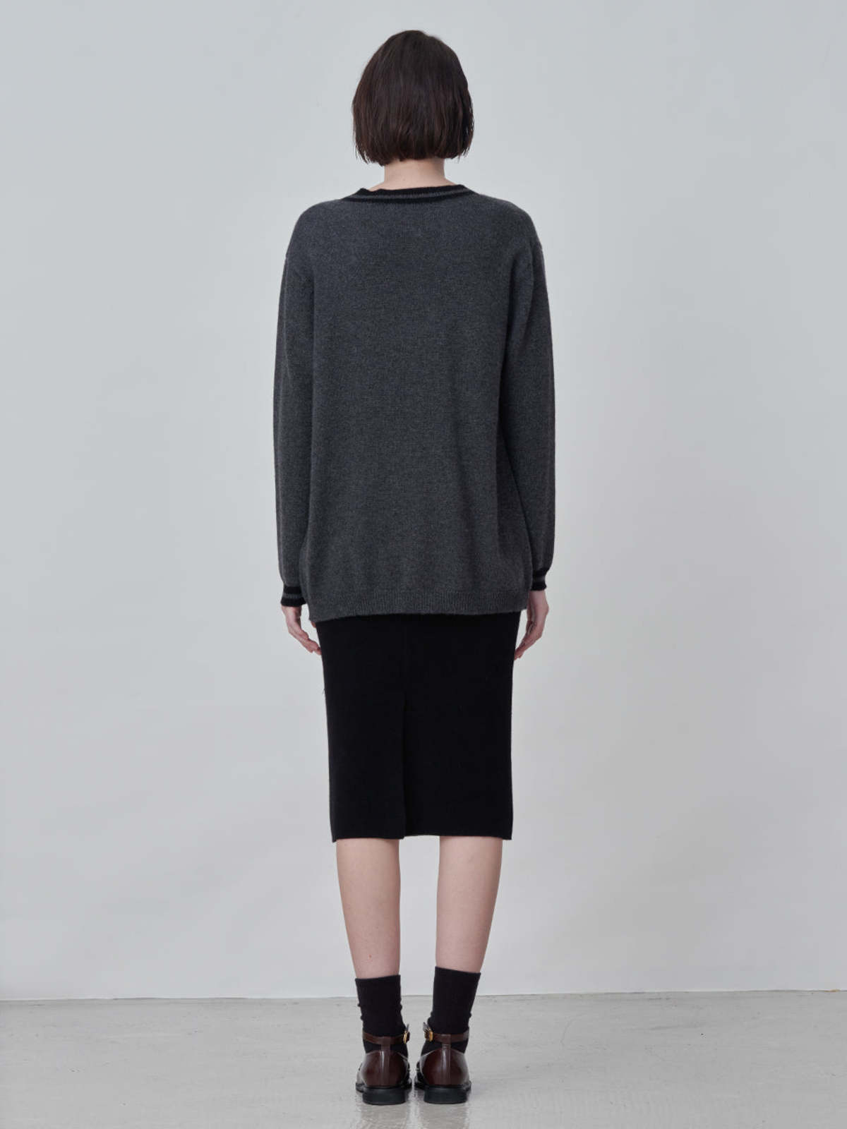 PURECASHMERE NYC Straight Midi Skirt - Black | Garmentory