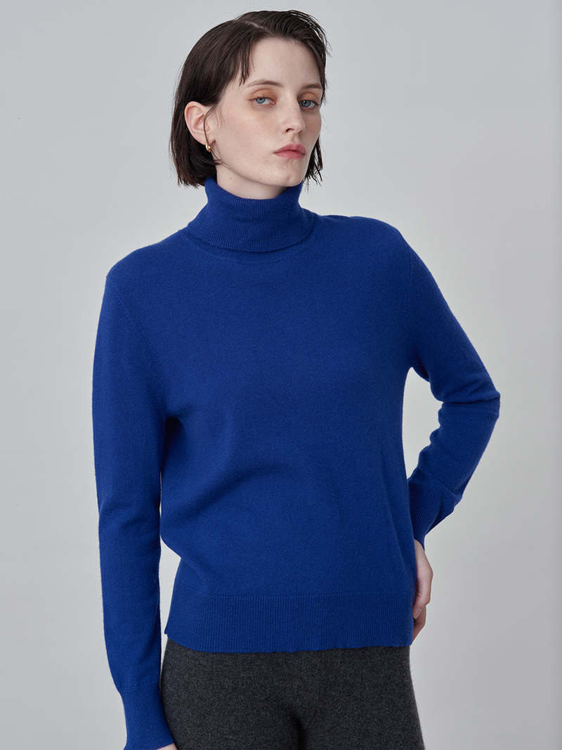 PURECASHMERE NYC Turtleneck Sweater - Royal Blue | Garmentory