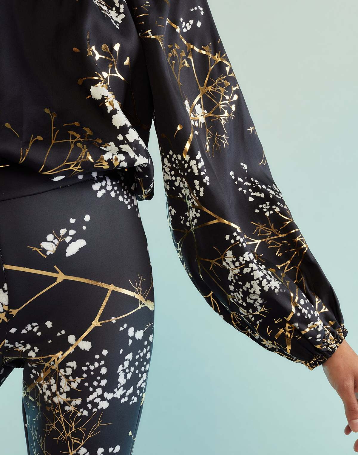 Cynthia Rowley Alice Silk Blouse - Black/Gold | Garmentory