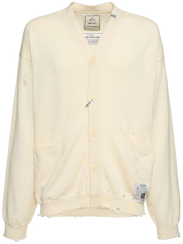 Distressed Wool Knit Cardigan | Garmentory