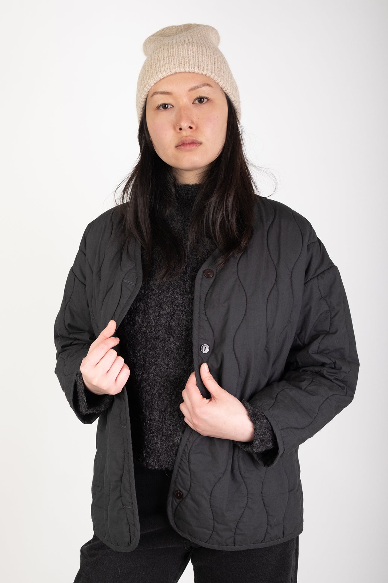 Micaela Greg Quilted Liner - Faded Black | Garmentory