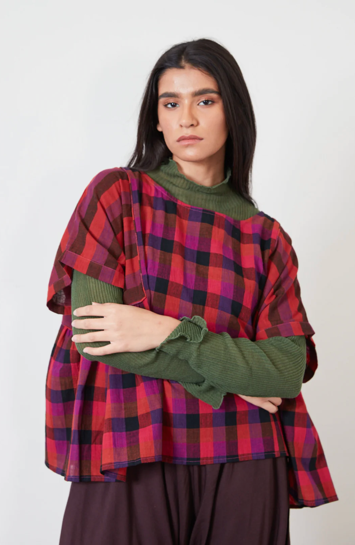 RUJUTA SHETH Becca Top - Kinectic Chex | Garmentory