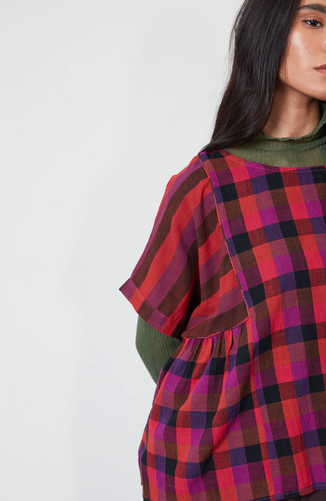 RUJUTA SHETH Becca Top - Kinectic Chex | Garmentory