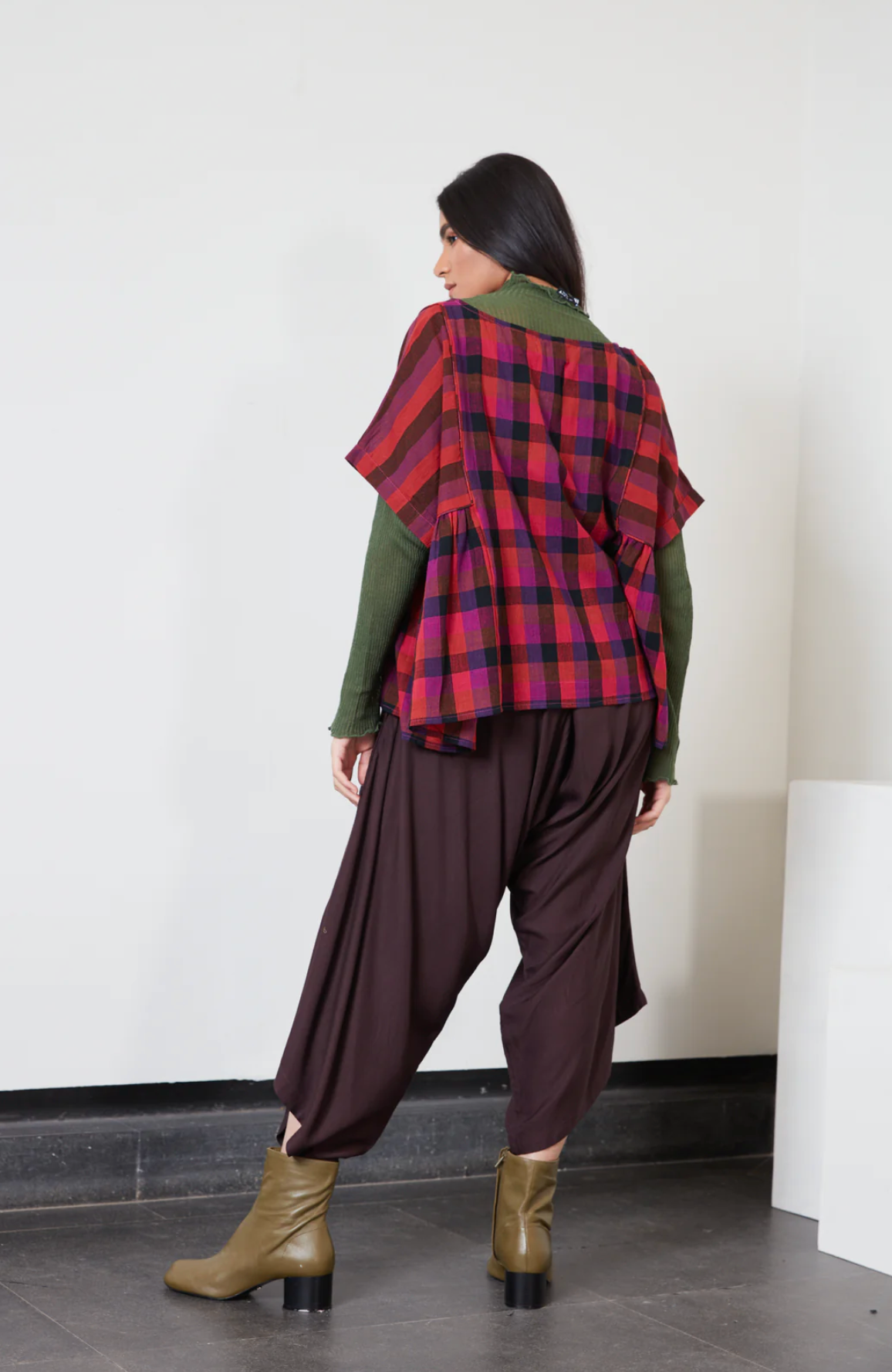 RUJUTA SHETH Becca Top - Kinectic Chex | Garmentory