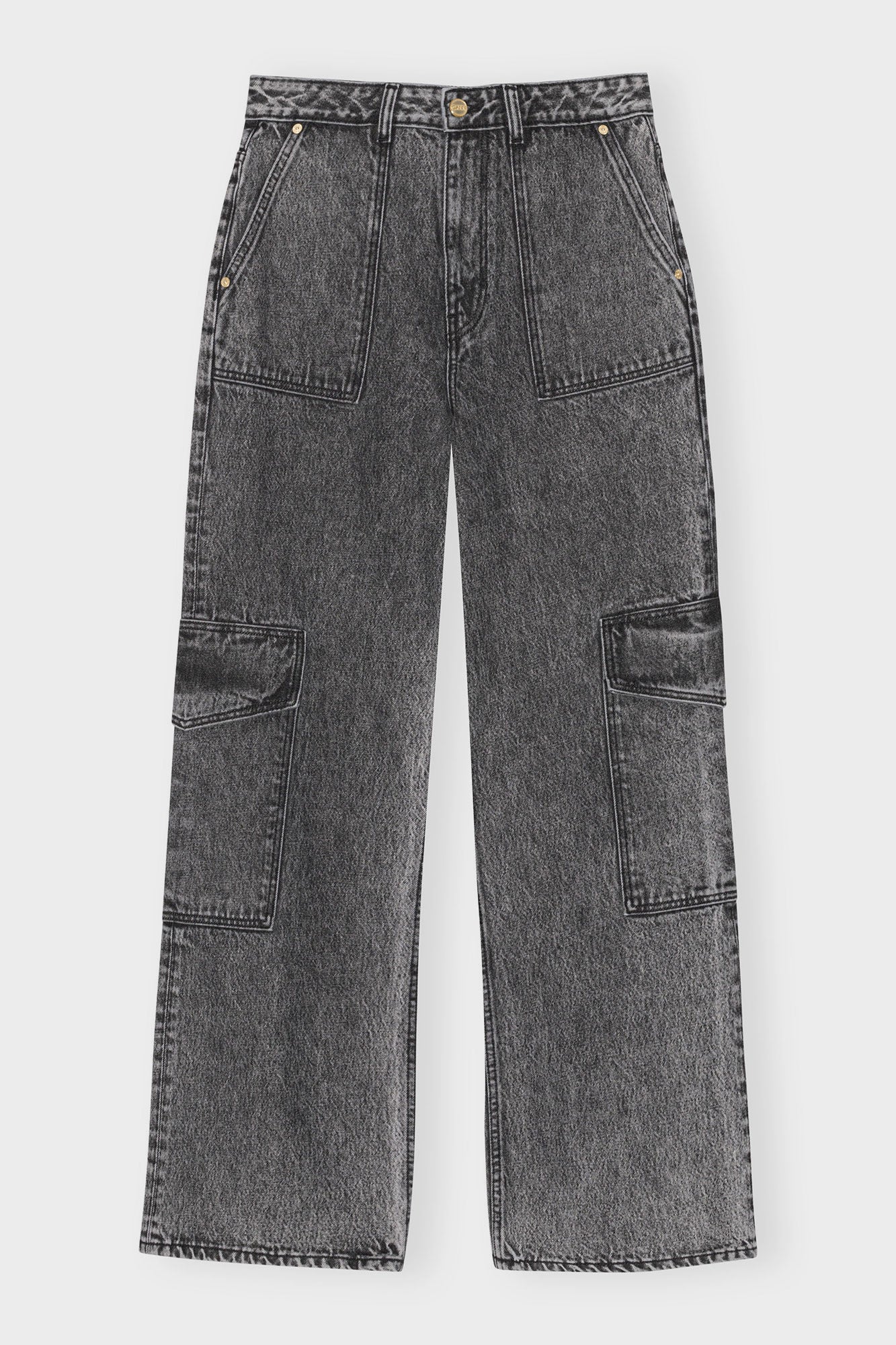 Ganni Snow Washed Angi Jeans - Black Wash Denim | Garmentory