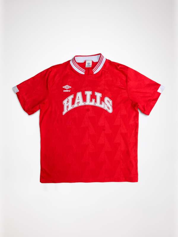 Red Umbro Halls Soccer Jersey - 1990's | Garmentory