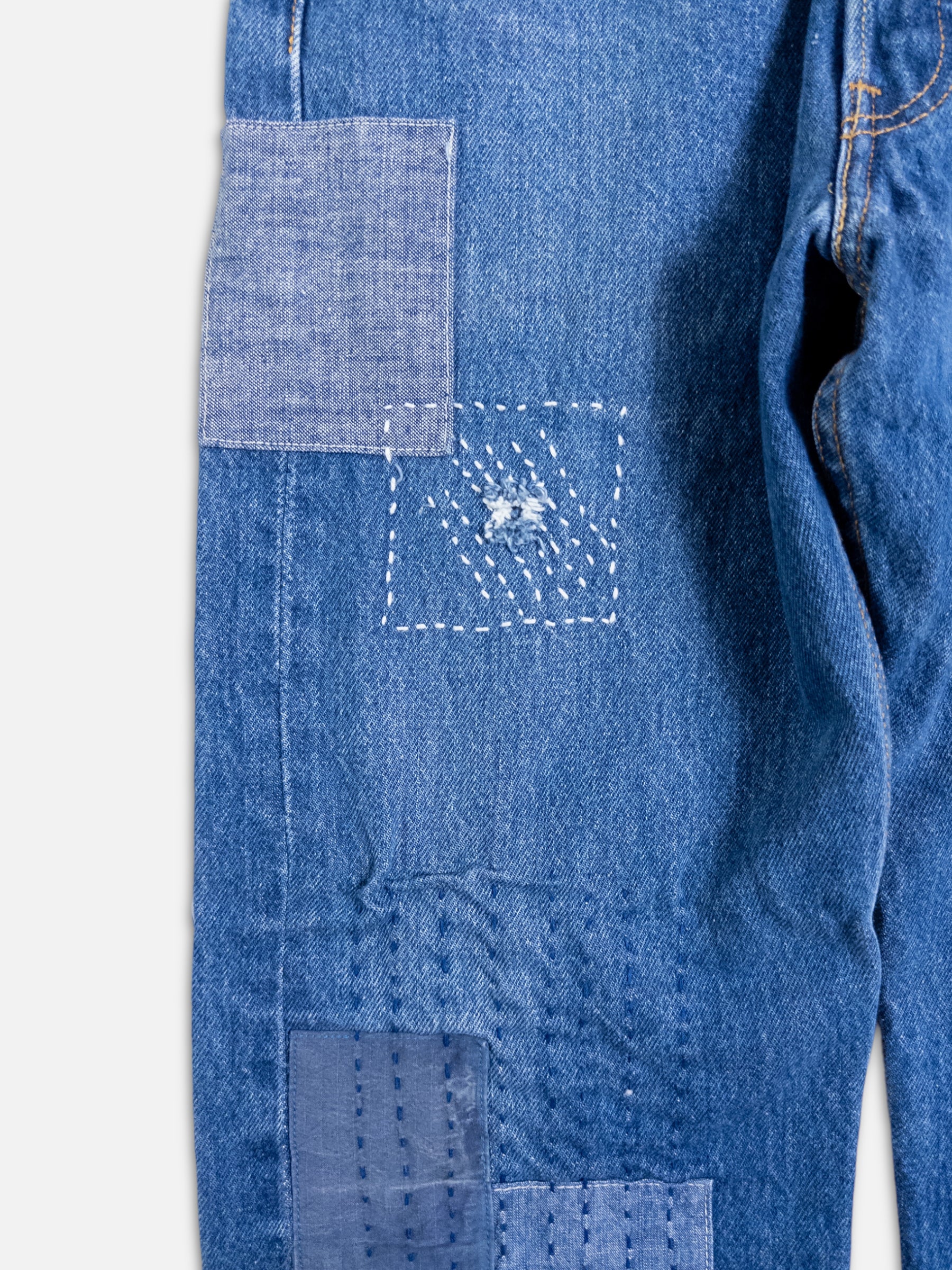 The Blue World Pant - Sashiko Repaired Levi's 501 | Garmentory
