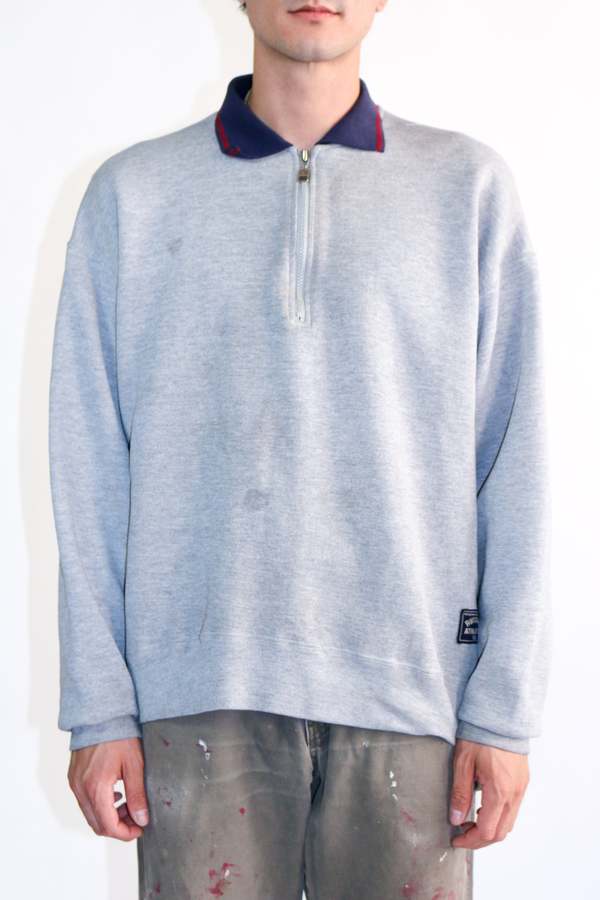 Two Tone Gray Russell 1 4 Zip Sweatshirt 1990s Garmentory