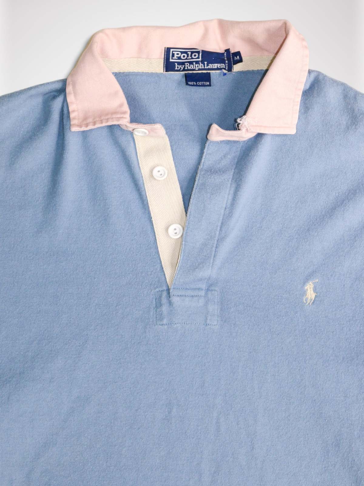 Two Tone Soft Blue + Pink Polo Rugby Jersey - 2000's | Garmentory