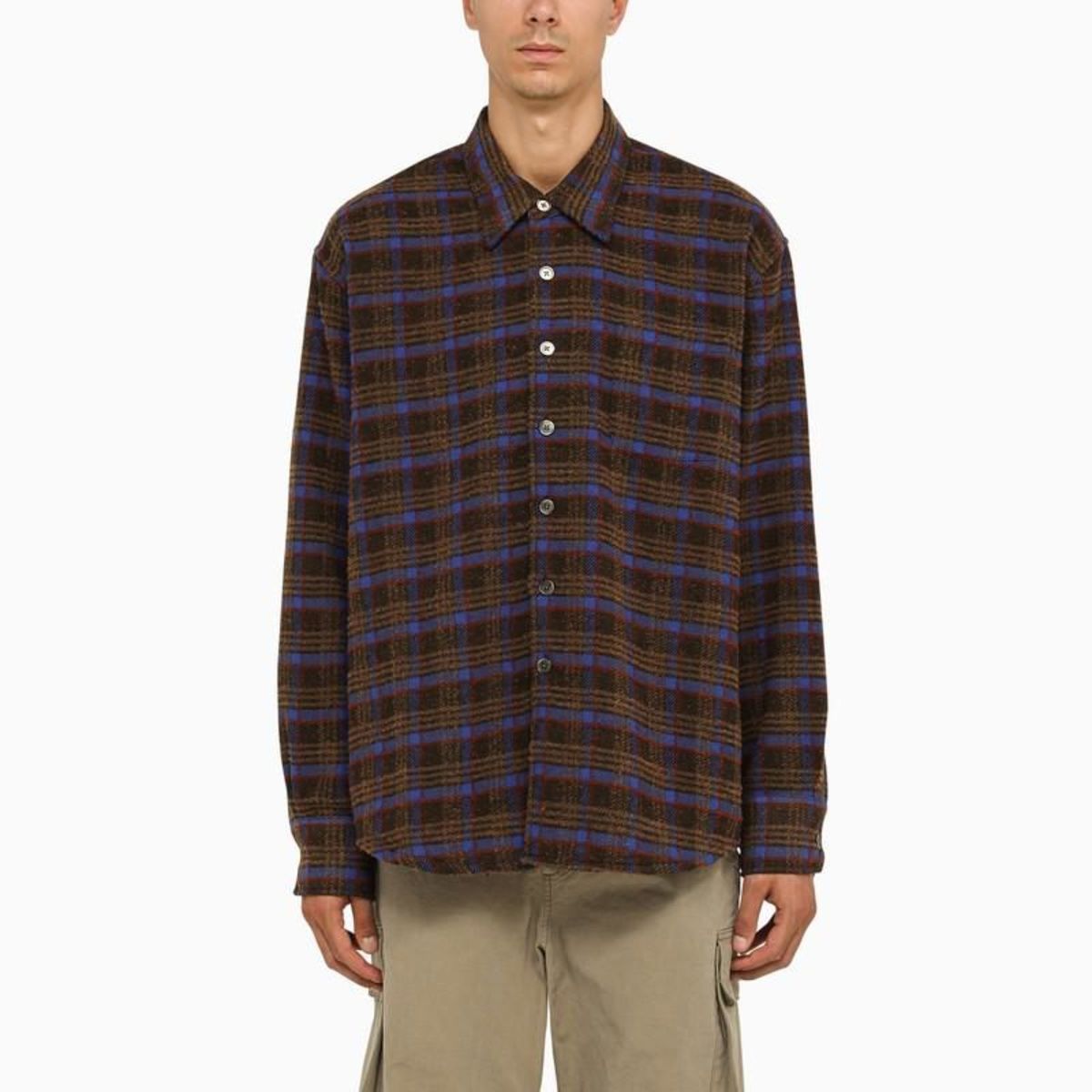 Our Legacy Brown/blue check pattern shirt - Brown | Garmentory