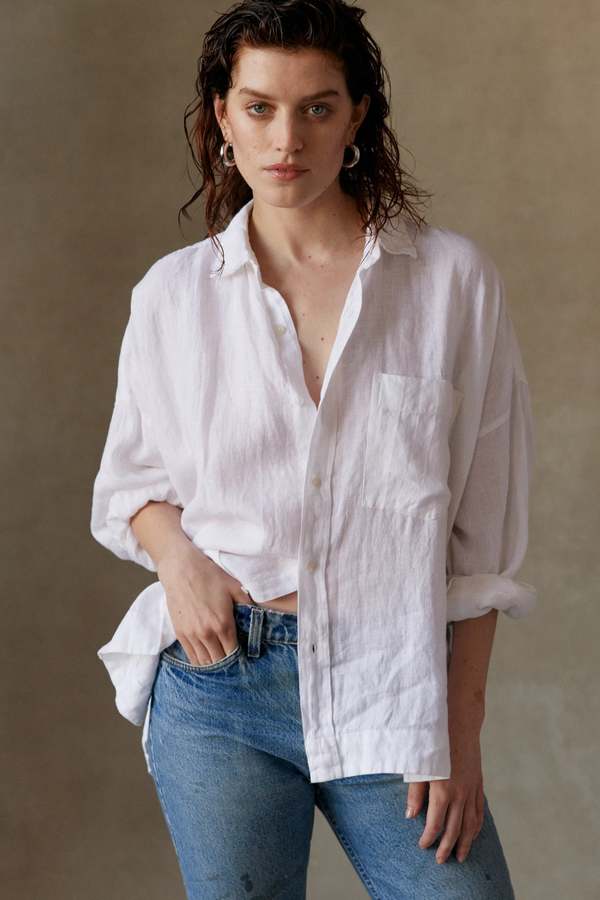 Mamene Essential Linen Shirt - White | Garmentory