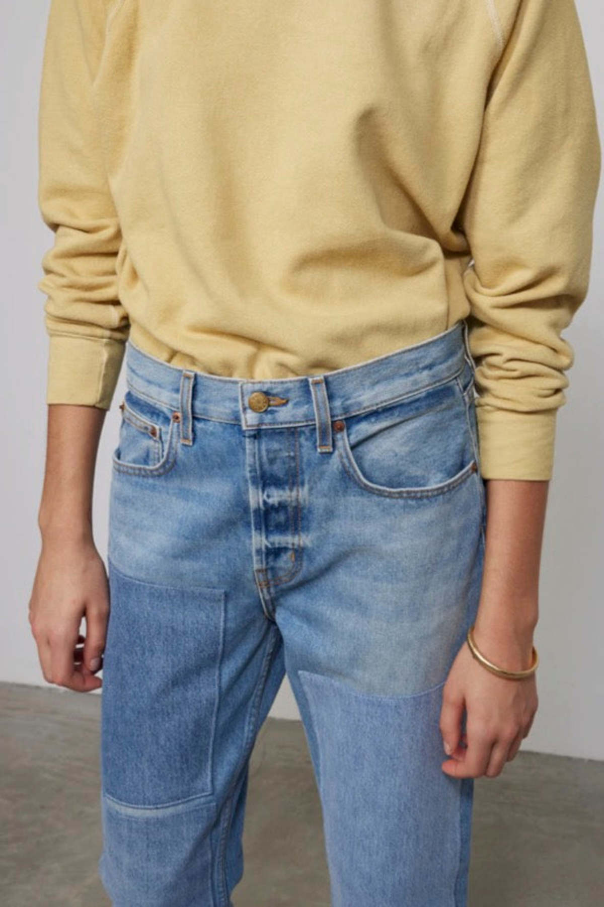 B Sides marcel relaxed straight jean - tate vintage patchwork no.3 ...