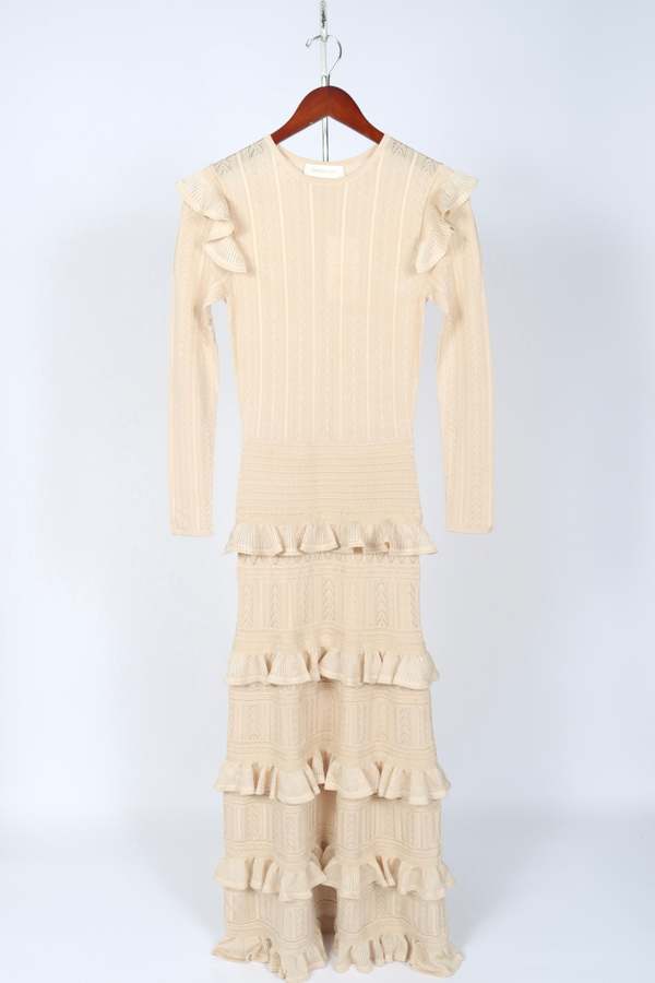 Luminosity Ruffle Dress - Champagne | Garmentory