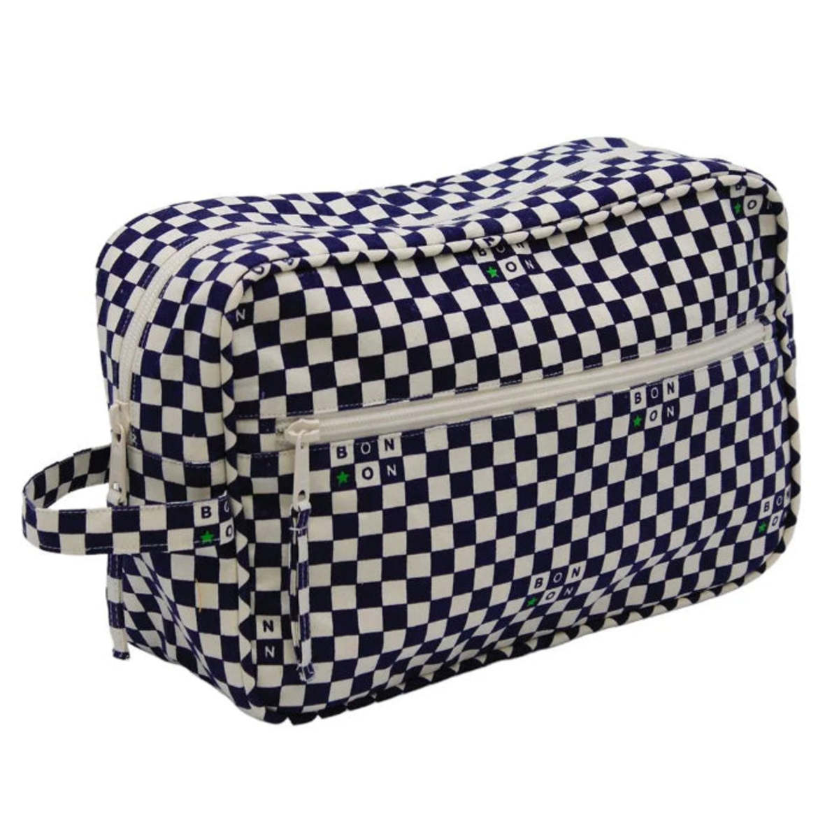 Kids Bonton Pouch - Checkerboard Navy Blue Canvas | Garmentory